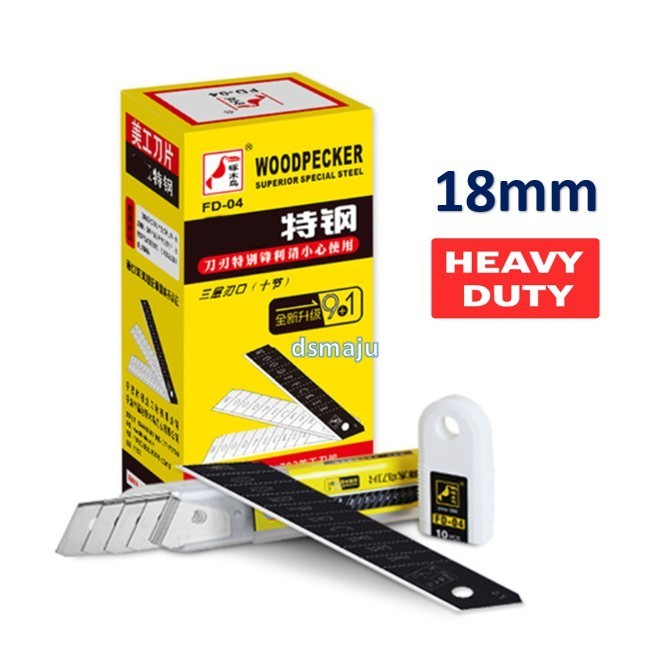 Woodpecker 18mm Heavy Duty Cutter Blade Replacement Black Cutter FD-04 ...