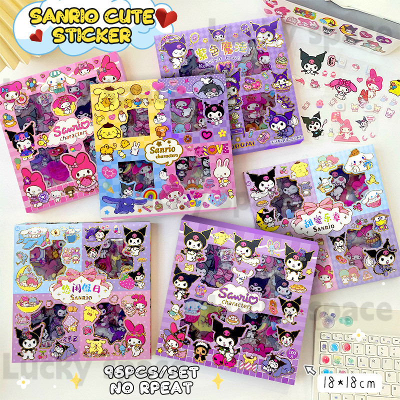 96pcs Kuromi Sticker Set Kids DIY Gift Box Girls Sanrio cartoon Cute ...