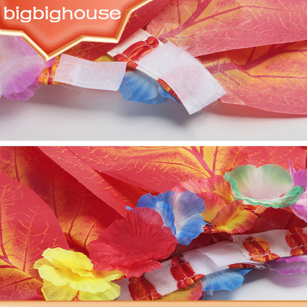 【Biho】Hawaiian Leaves Flower Skirt Artificial Tropical Party Hawaii ...