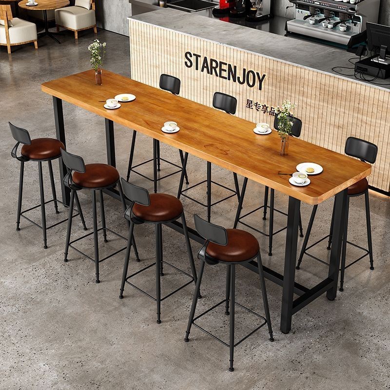 Solid Wood Bar Counter Balcony Wall Home Leisure Commercial Table Long ...