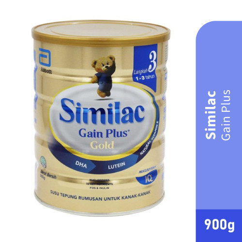 SIMILAC Gain Plus 900g - Step 3 (Milk Formula, Susu Formula, Susu Baby ...