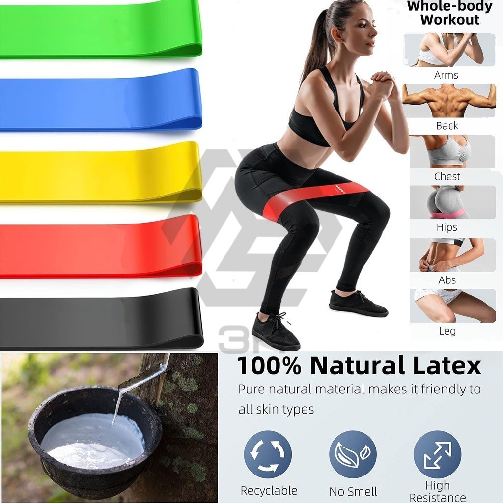 3H TALI RINTANGAN PINGGUL GETAH-Latex & TPE Yoga Resistance Band Untuk ...