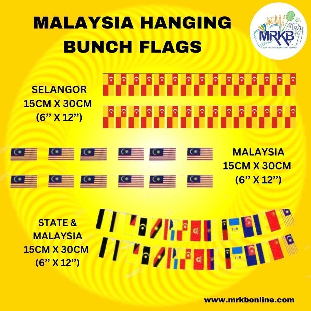 Malaysia Hanging Bunch Flags (15cm x 30cm) (6''x12'') - 01/02 | Shopee ...