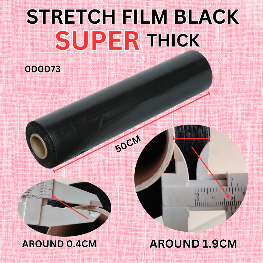 Clear/Black Stretch Film/Wrapping Firm/Plastic Pallet Wrap (1 Roll ...