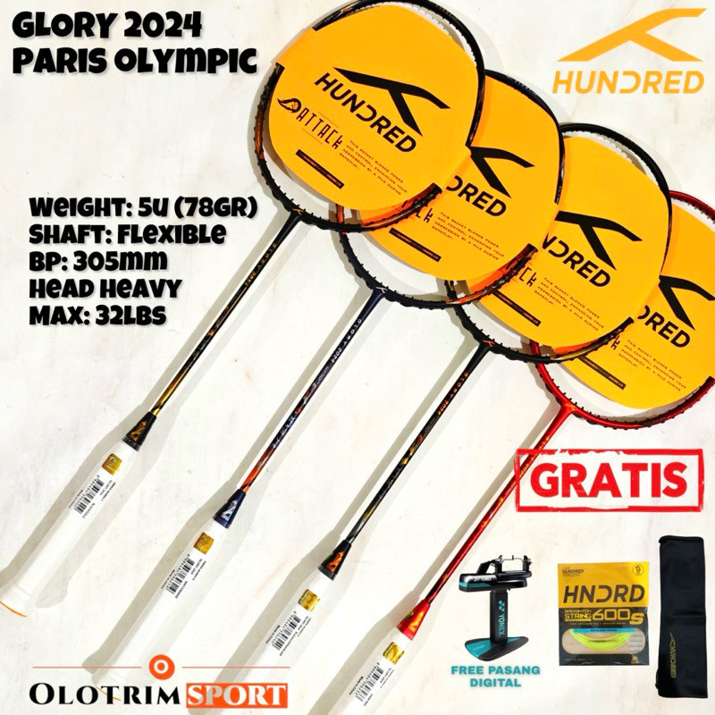 Badminton Racket HUNDRED GLORY 2024 PARIS OLYMPIC SPECIAL LIMITED ...