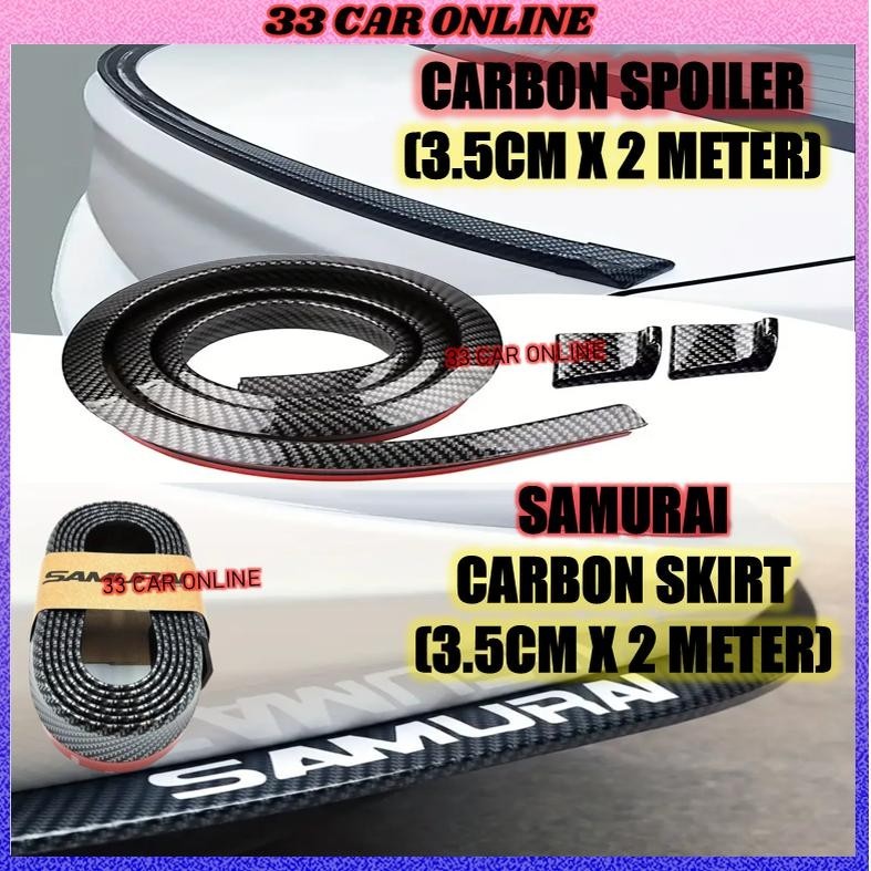 (Carbon) Samurai Rear Bonnet Spoiler Front Side Skirt / Multi Deflector Black Skirt Print Car ...