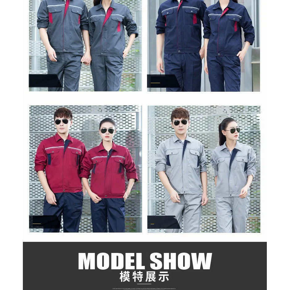 Work Clothing Wear Resistant Workwear Clothes Set Male Female Workshop ...