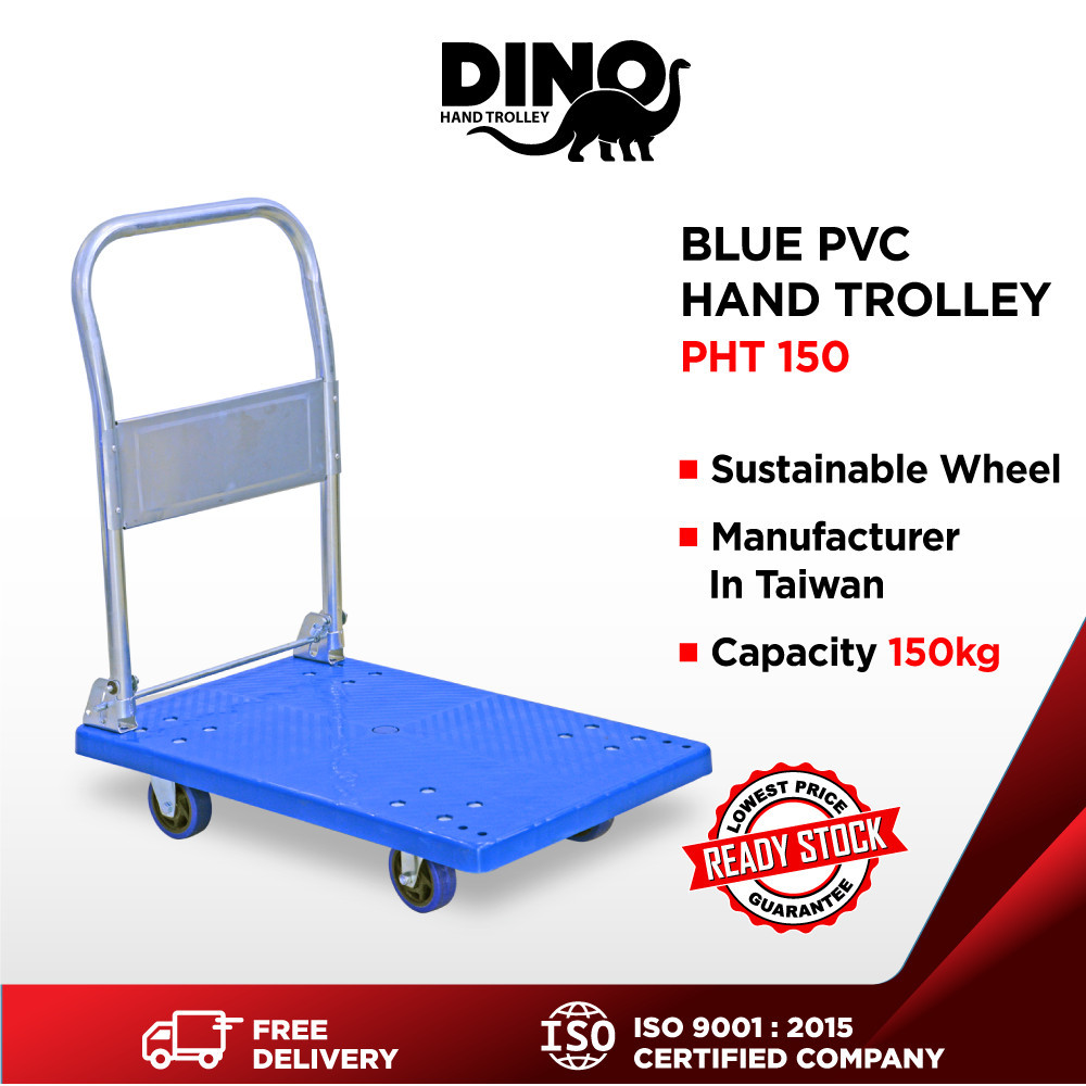 DINO 150KG/300KG Blue PVC Hand Trolley/Foldable Trolley/ Trolley Barang ...