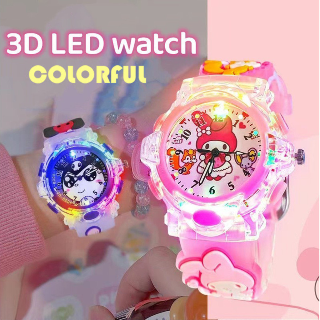 Sanrio Kuromi LED Light Watch for Kids Girls My Melody Cinnamoroll Led ...