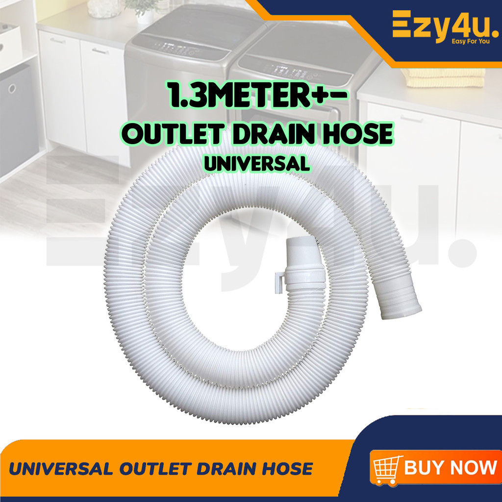 Universal Washing Machine Multi Purpose Outlet Drain Hose - White- 1.3M ...
