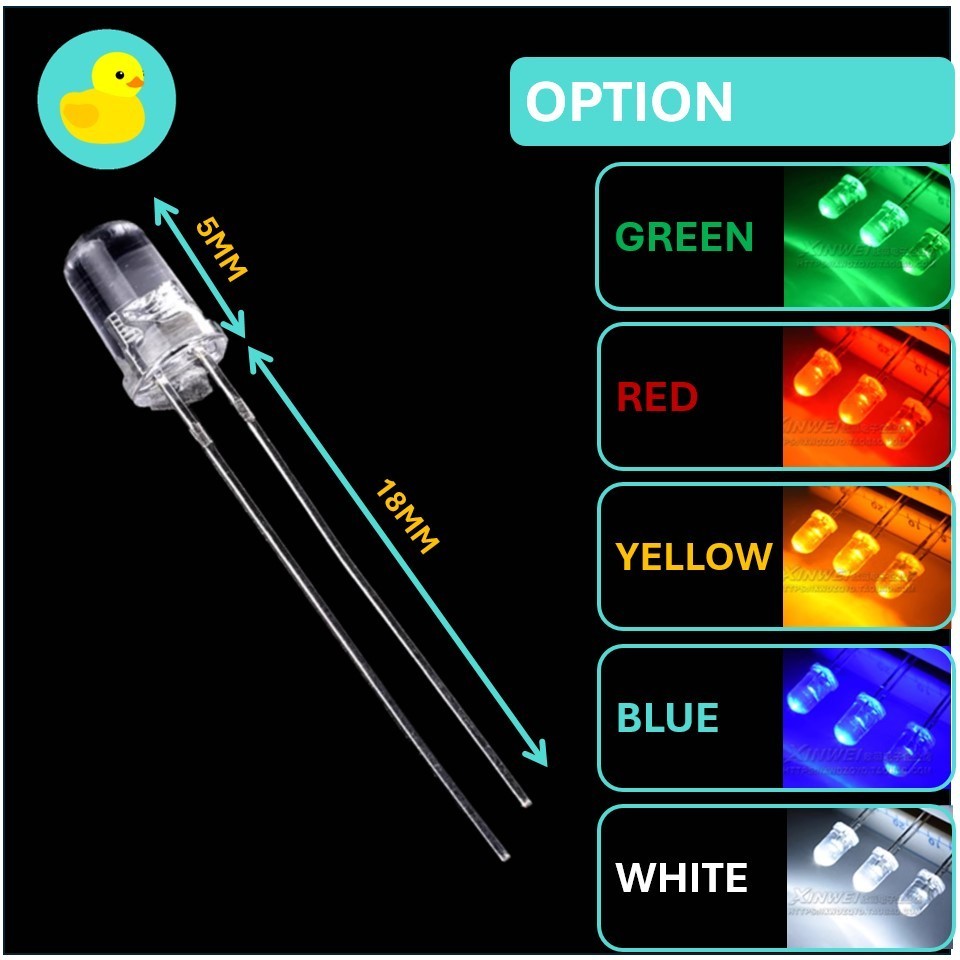 5mm Super Bright White Green Red Yellow Blue LED | Shopee Malaysia