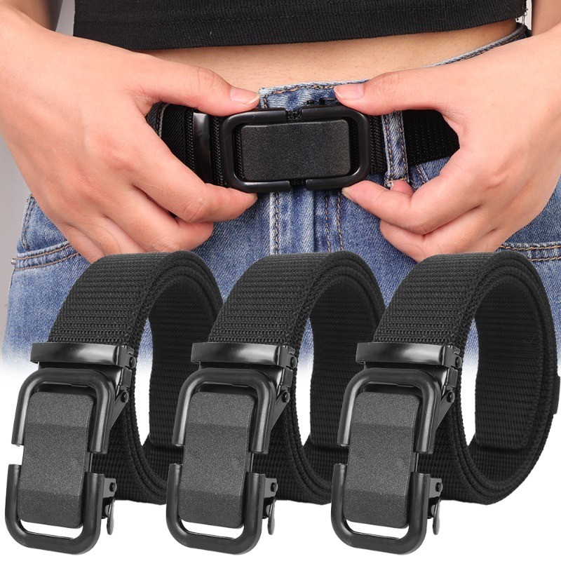 Automatic Buckle Nylon Belt - Minimalist Waist Strap - Adjustable ...