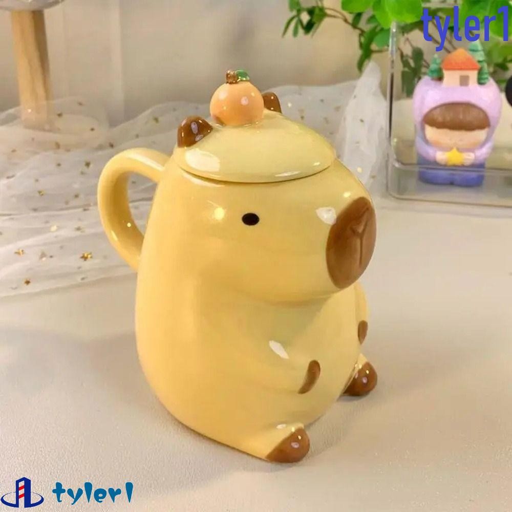 TYLER1 Capybara Mug, Cute 3D Shape Ceramic Cup, Photo Prop Yellow ...