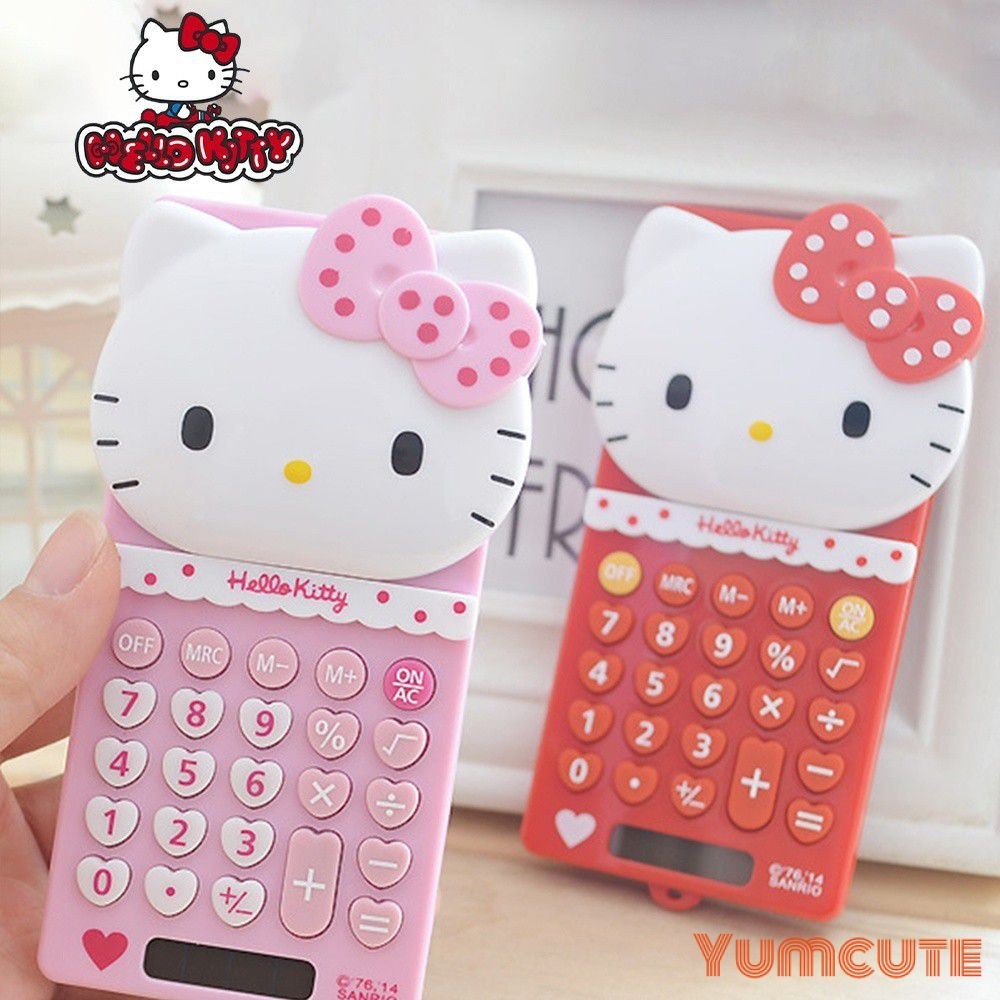 Cute Hello Kitty Calculator Sanrio Mini Portable Electronic Calculator ...