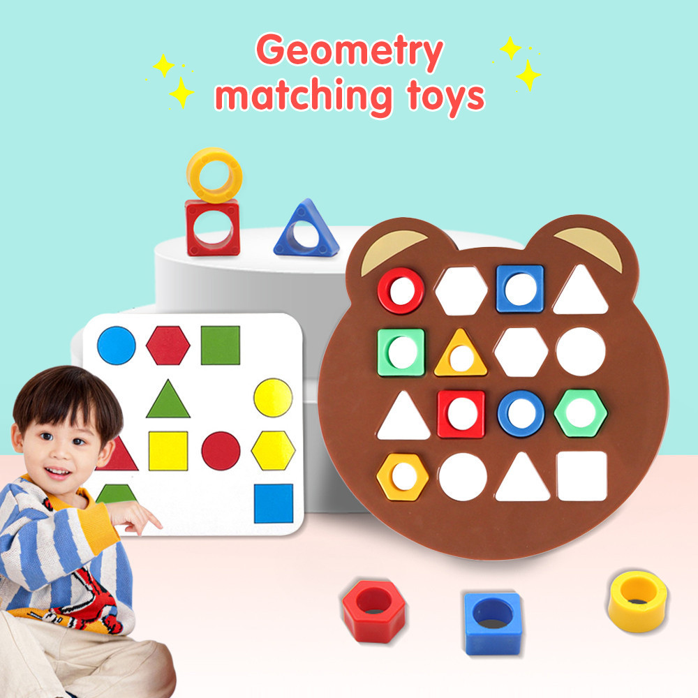 NEW 3D Shape Matching Game Color Recognition Kids Toys Early Childhood ...