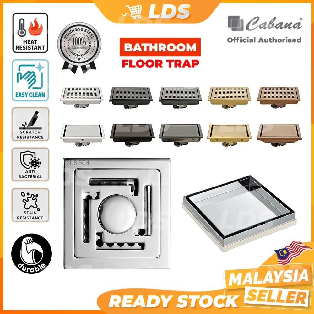 LDS CABANA CB6408 CB6409-RG STAINLESS STEEL 304 FLOOR TRAP 6" x 6 ...