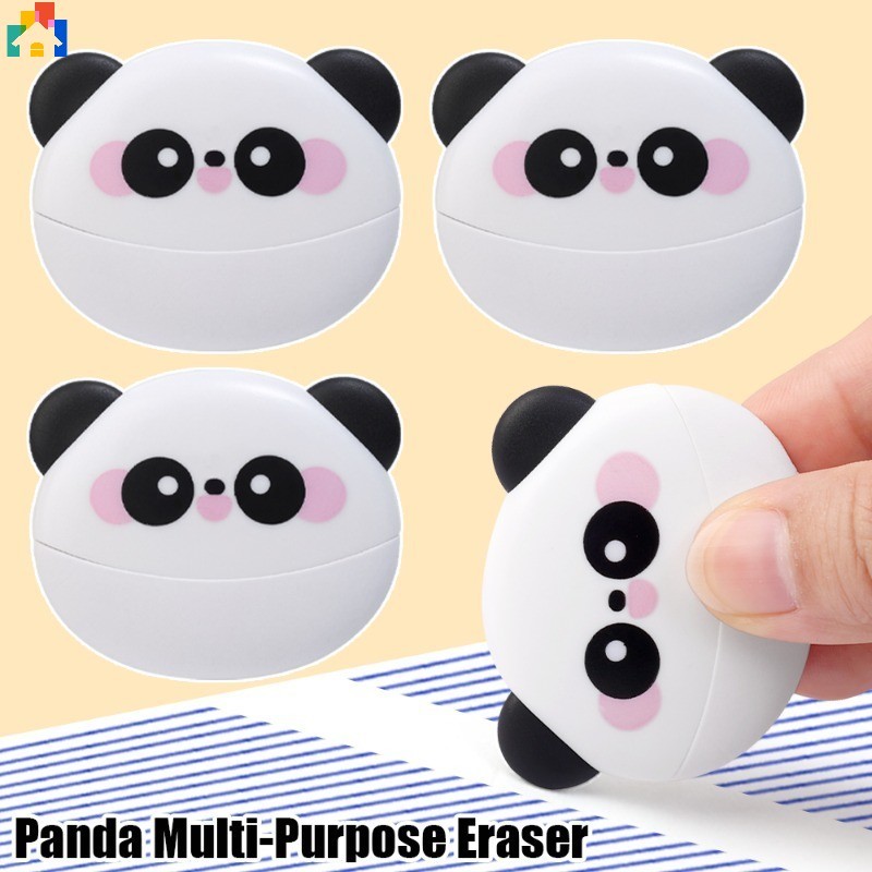 Kawaii Black White Panda Shape Rubber Pencil Erasers Kids Stationery ...