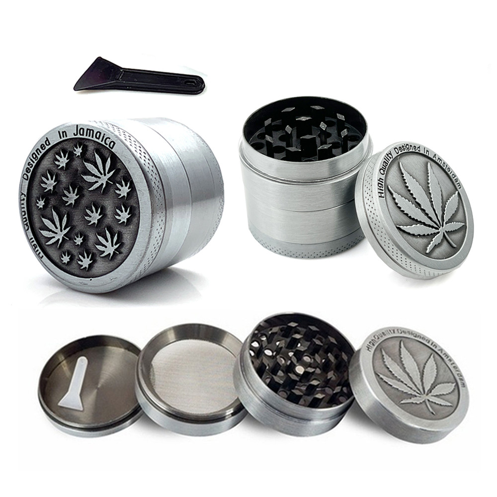 Metal Grinder 3 /4 Layer Mesh Screen Free Scraper Hot 40mm Leaf Crusher ...