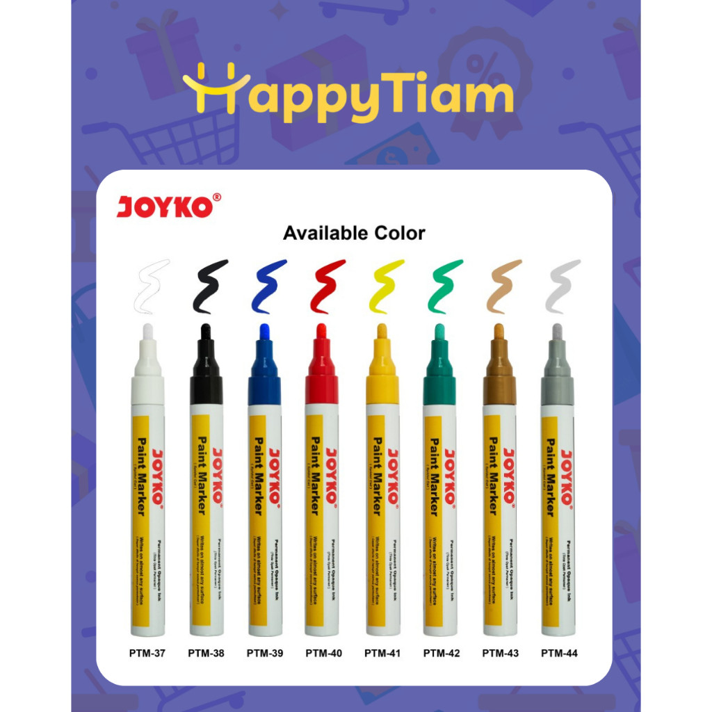 PTM PAINT MARKER JOYKO WHITE MULTI COLOR PERMANENT MARKERS | Shopee ...