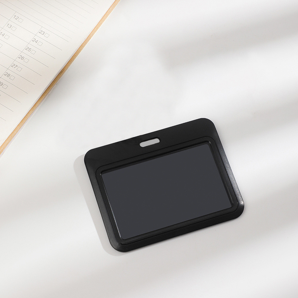 Vertical ID Badge Holder Black Horizontal Plastic Card Case Protector ...