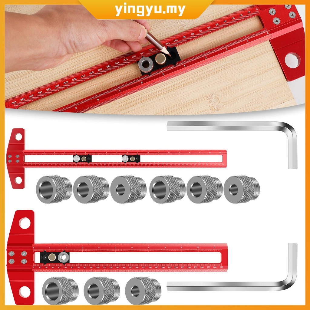 Woodworking T-Ruler Multifunctional T-Type Scribing Ruler Multi Angle ...