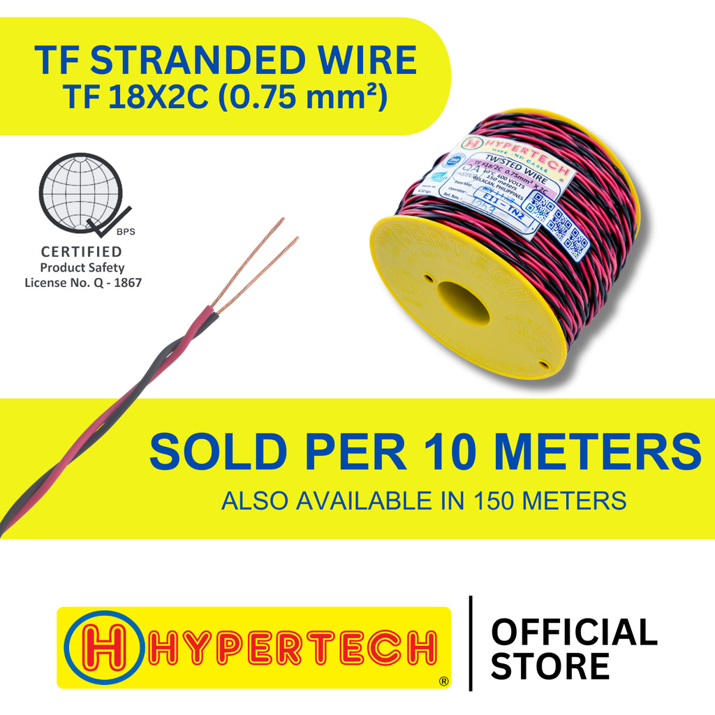HYPERTECH TF Twisted Wire 18X2 - 10 Meters - Stranded - Pure Copper ...