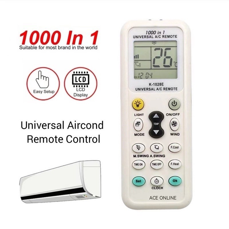 Universal Aircond Remote Control 1000 In 1 (K-1028V) Support All Major ...