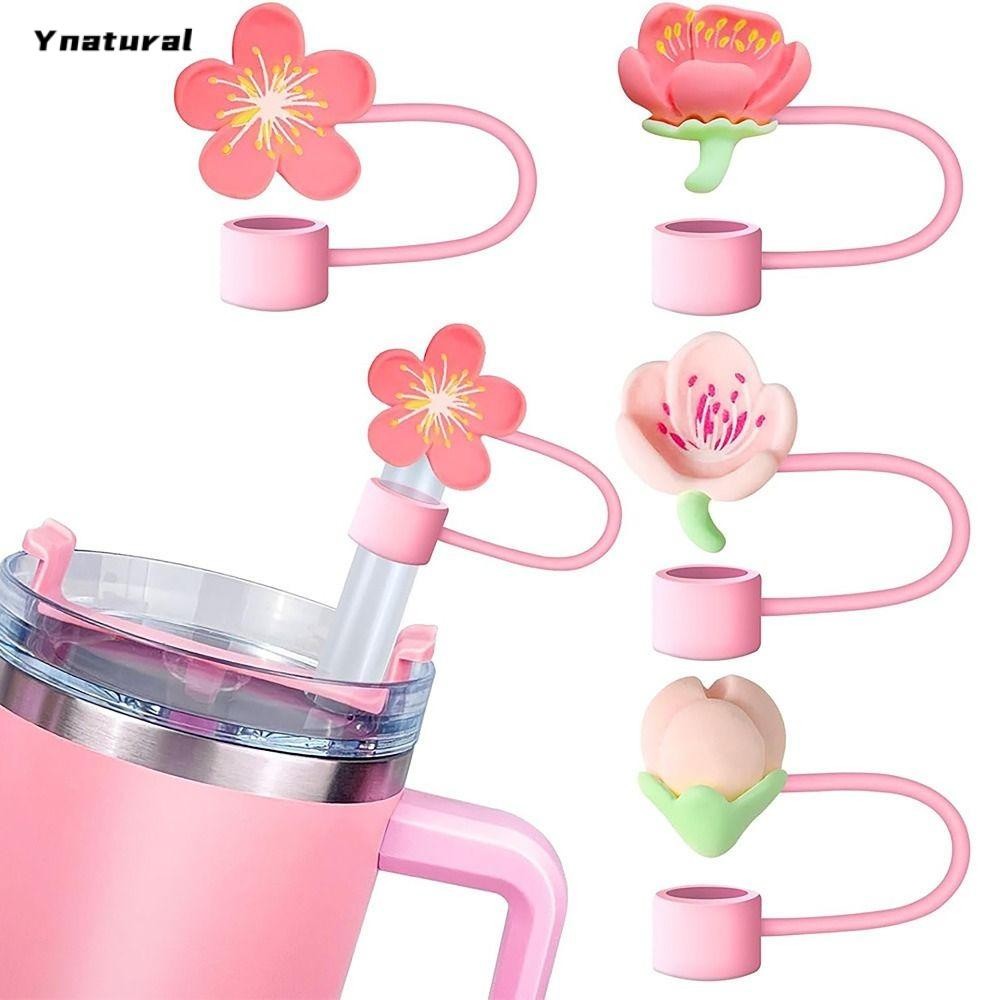 YNATURAL Straw Topper, Flower Dust-Proof Straw Tips Covers, Portable ...