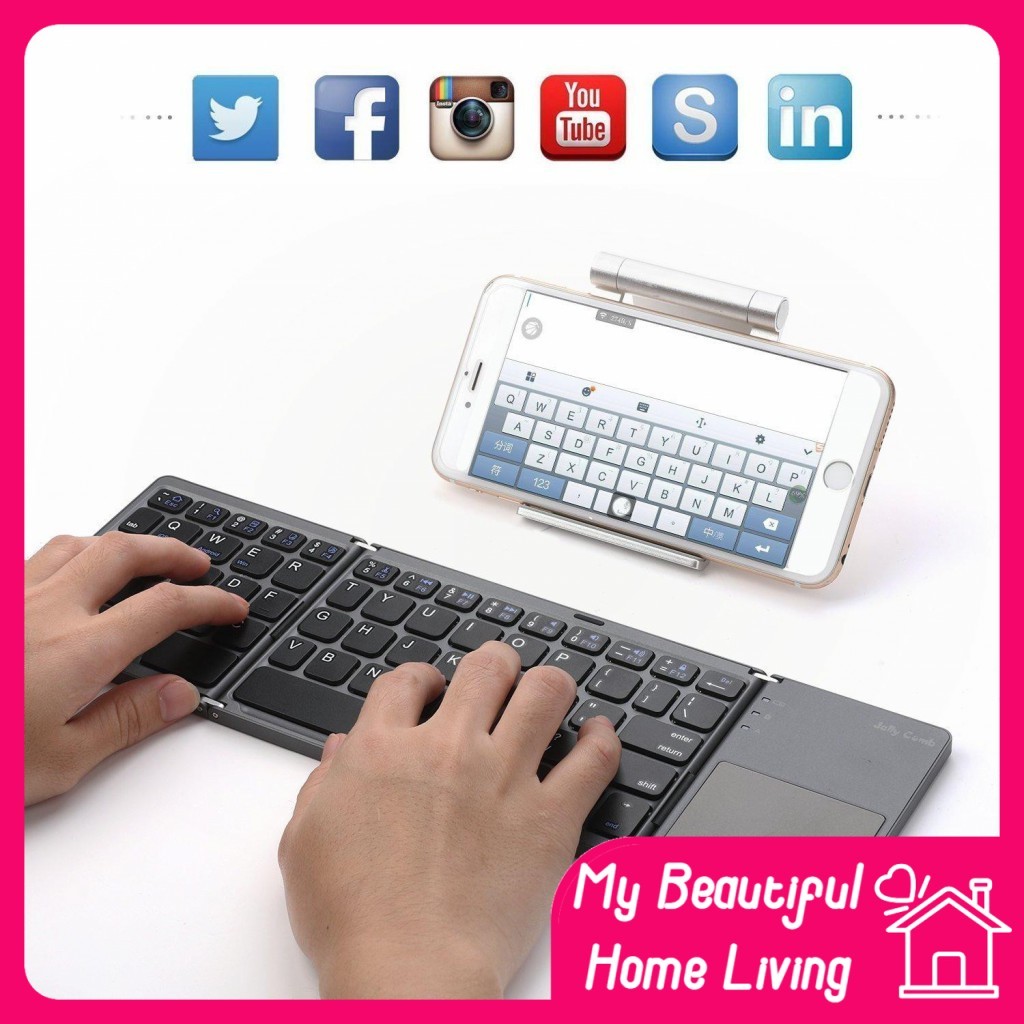 (IOS & ANDROID) Premium Universal Wireless Bluetooth 3.0 Foldable ...