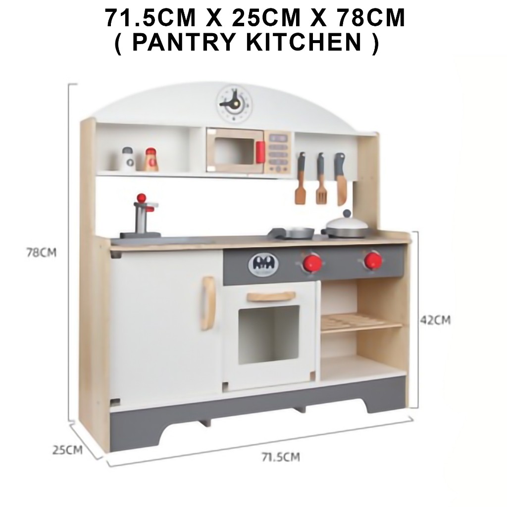 | Large Wooden Kitchen Set for Kids | Pretend Play Cooking Playset with ...