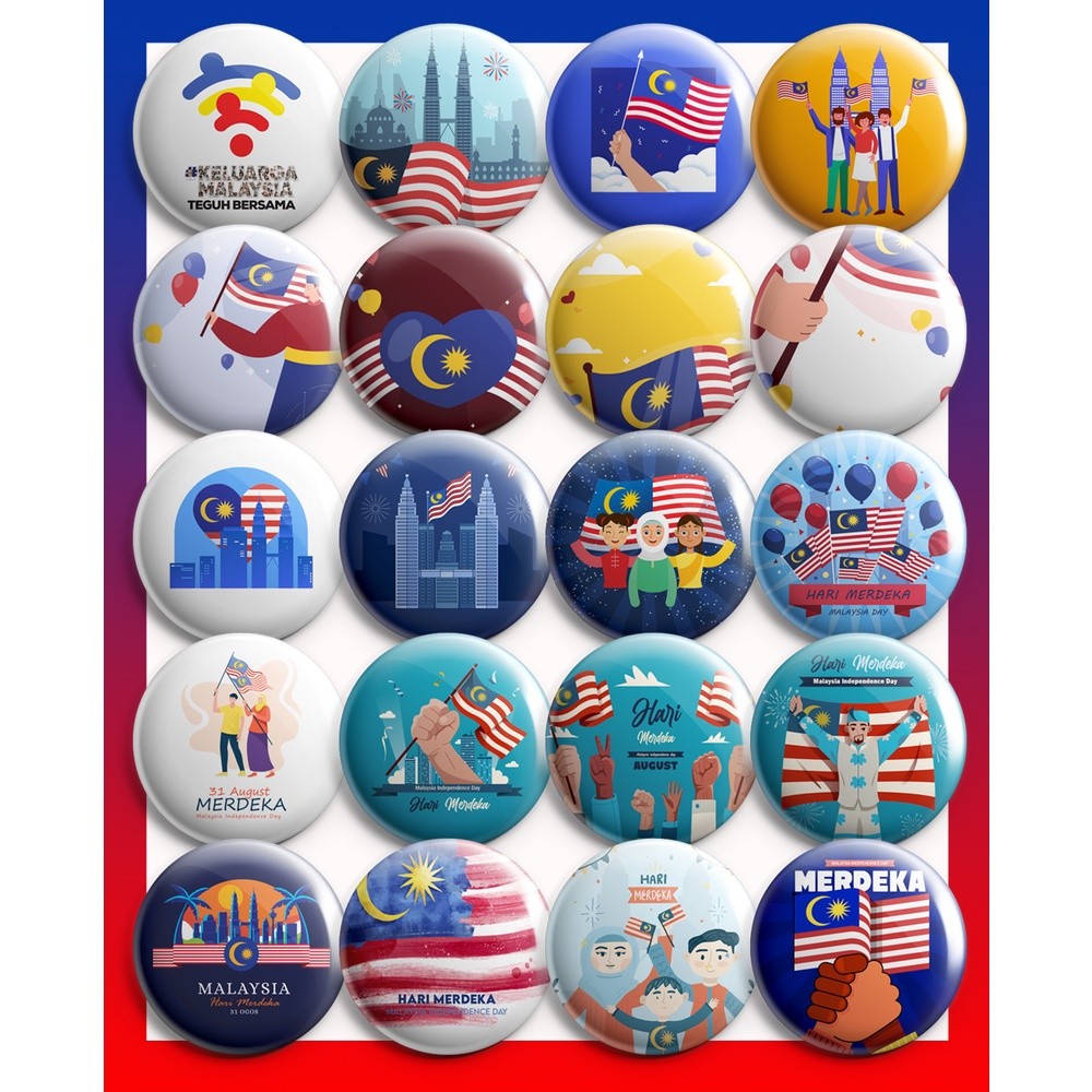 Button Badge Hari Merdeka Malaysia Independence Day (No Minimum Order ...