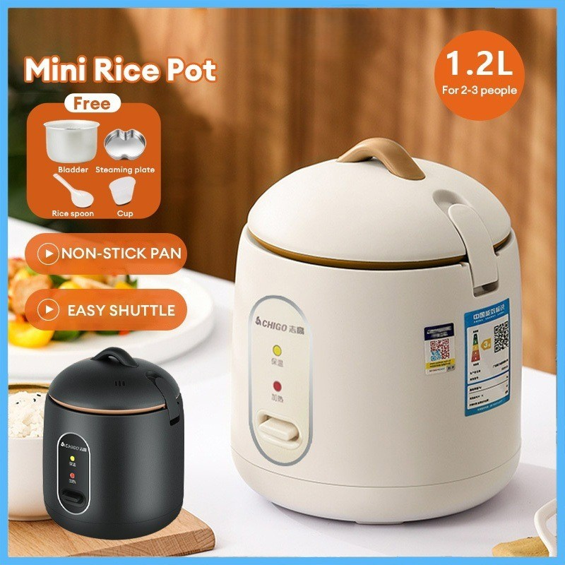 CHIGO 2 IN 1 Mini Rice Cooker electric caldronwith Non-stick Pot and ...