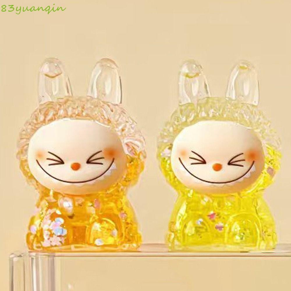 YUANQIN Cartoon Acrylic Labubu Toy, With Sequin Sparkling Candy Color ...
