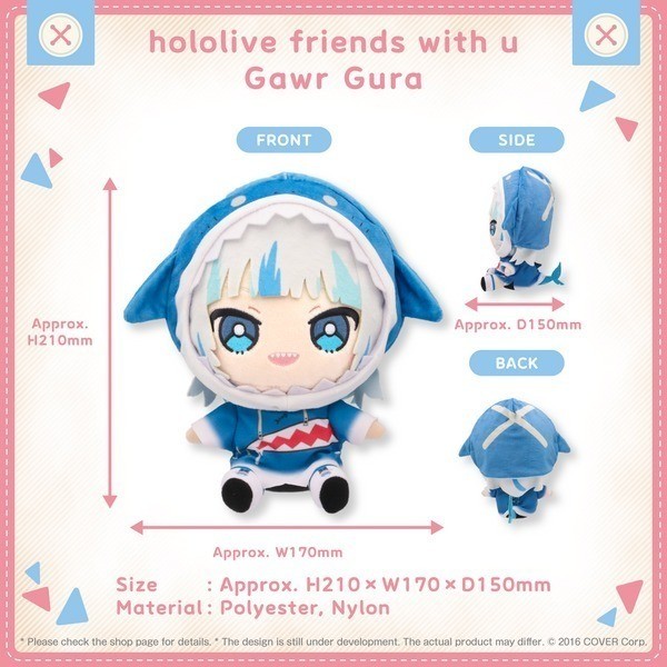 [Ready Stock] Hololive friends with U Gawr Gura Plushie | Shopee Malaysia