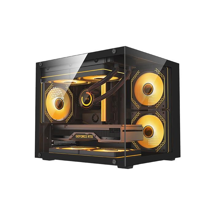 VenomRX Casing PC Tiger Esport Black M-ATX With 3x120mm A-RGB Fan ...