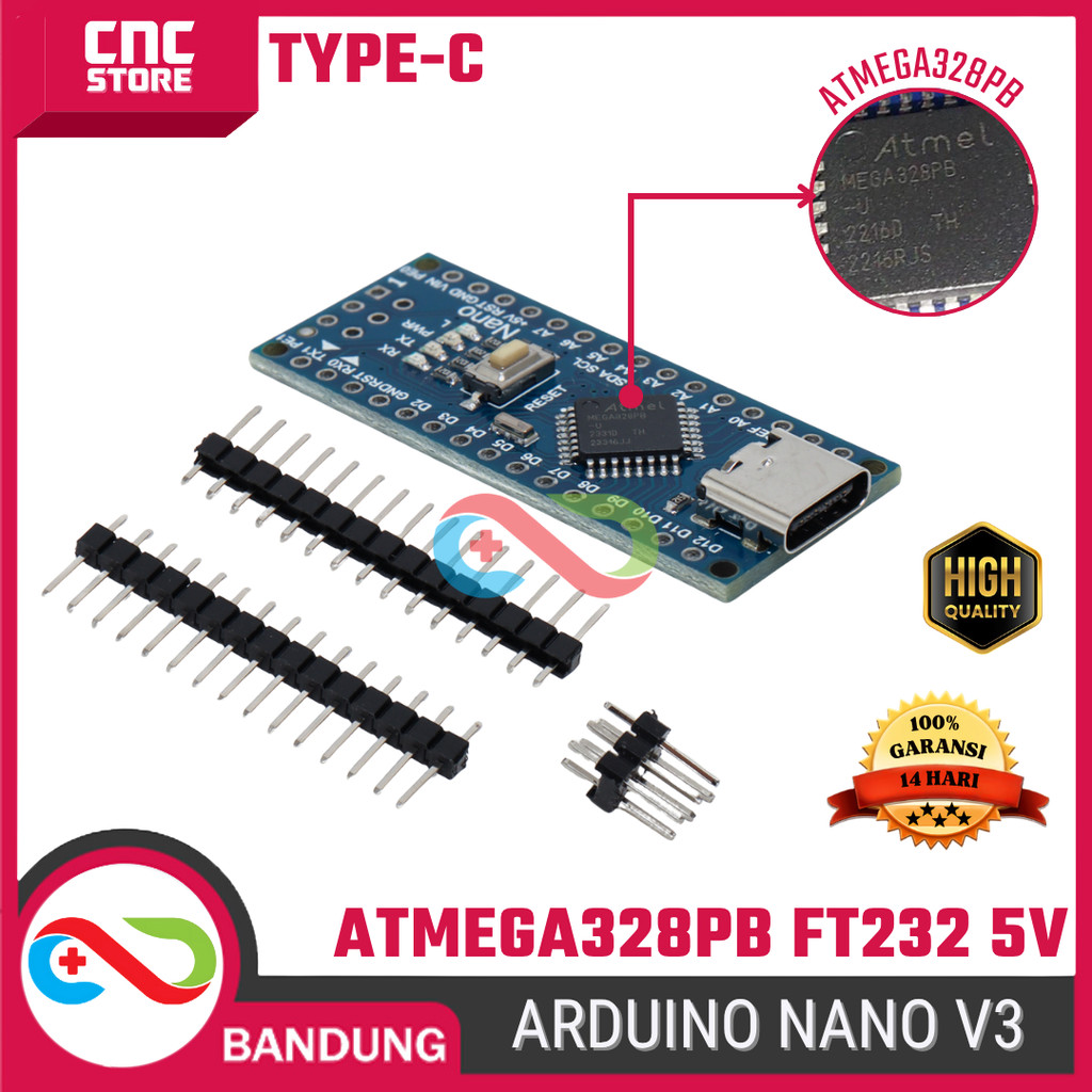 Arduino Nano V3 FT232 5V Type-C – Suitable for Microcontroller Projects ...
