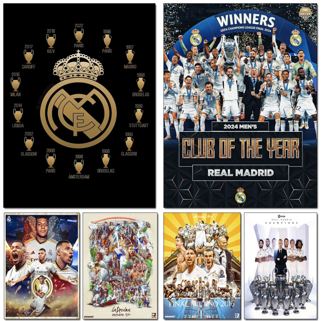 Real Madrid Football Club Poster A4 Size Glossy Paper Wall Sticker ...