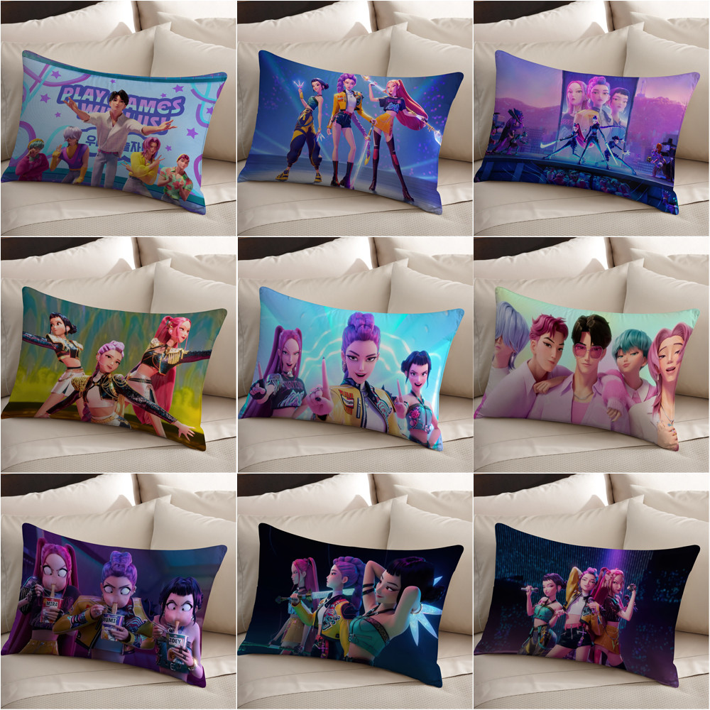 KPop Demon Hunters Rectangular Pillowcase Single Side Printed Polyester ...