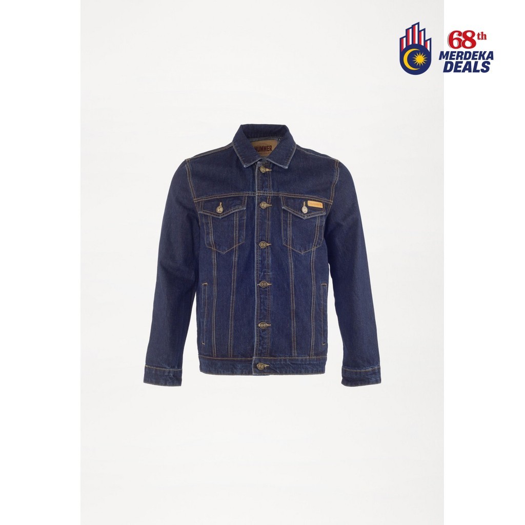 【HUMMER】Jacket Jeans Lelaki – Rekaan Ringkas, 100% Cotton, Bernafas ...
