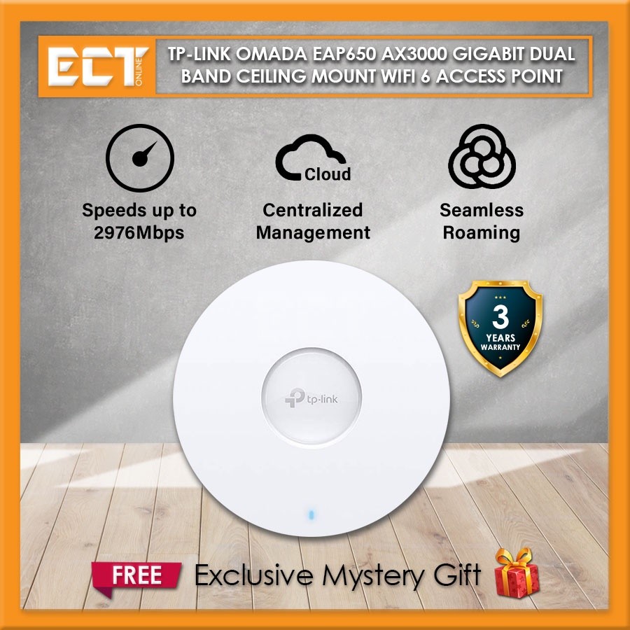 TP-Link Omada EAP650 AX3000 Gigabit Dual Band Ceiling Mount Wifi 6 ...