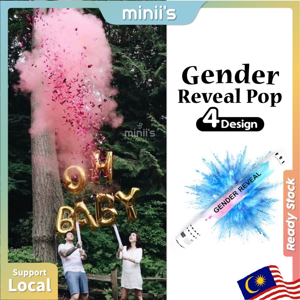 Miniis Gender Reveal Popper Paper Powder Pop For Gender Reveal ...