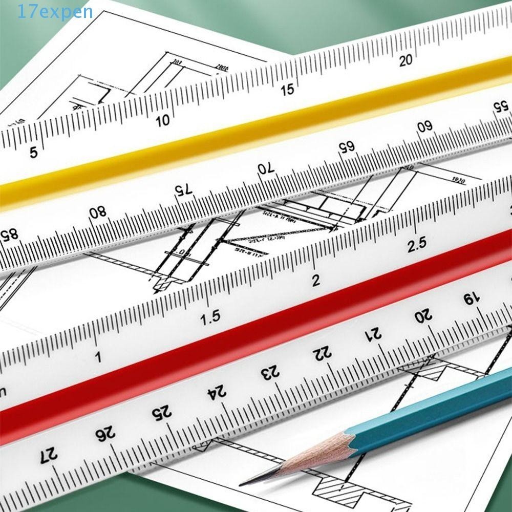 EXPEN Triangular Scale Ruler, 30cm Technical Drawing Ruler, Stationery ...