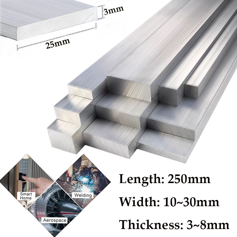 6061 Aluminum Alloy Rectangular Flat Bar Square Bar Plate Metal Strip ...