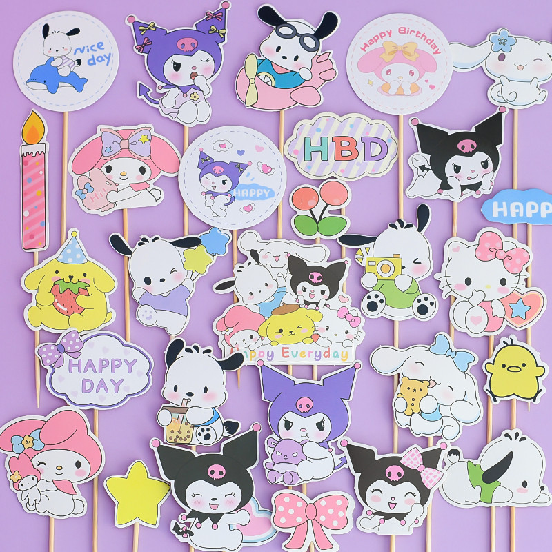 Exclusive Design】Cute Sanrio Kuromi Cake Decoration toppers Cinnamoroll ...