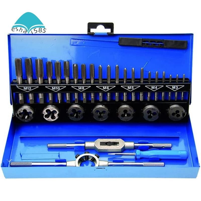 32PC Tap and Die Set Hand with 32 Sets of Tap and Die Tapping Tool Set ...