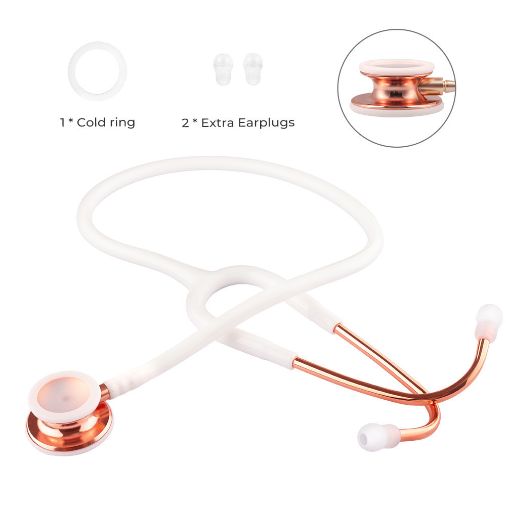 Gilded White Double Sided Stethoscope Portable Professional Cardiology ...