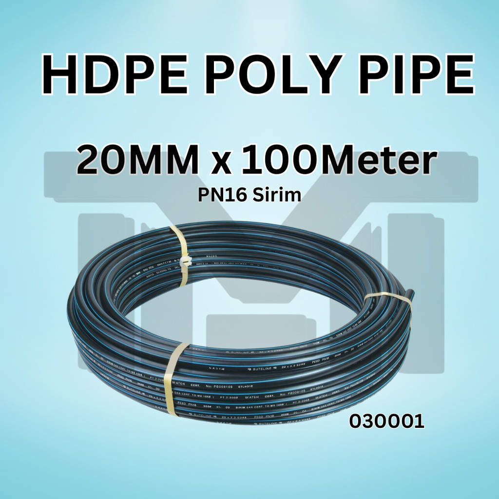 CS "SIRIM" 20MM PN16 100METER HDPE Poly Pipe Poly Paip /Poly Pipe High ...