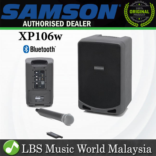 Samson XP106w 4 Channel 6" Woofer Portable PA with Handheld Wireless ...
