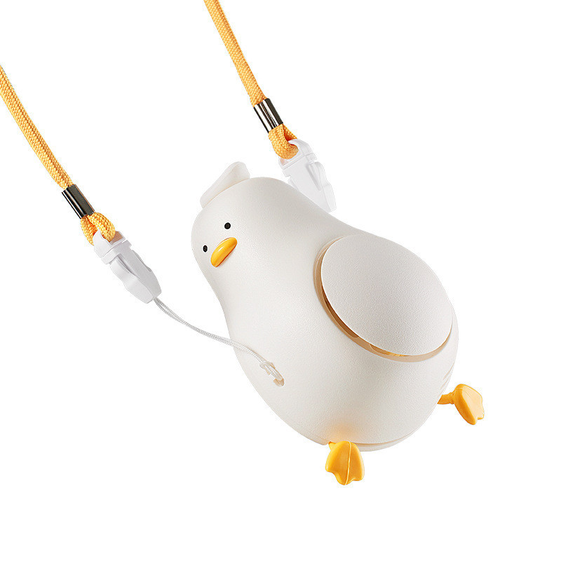 Creative and funny lying flat duck hanging neck small fan, practical ...
