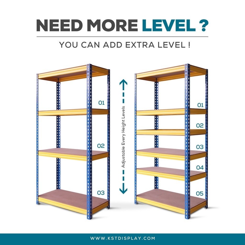 (READY STOCK) Extra Level Boltless Rack Tambah Tingkat/ Rak Besi ...